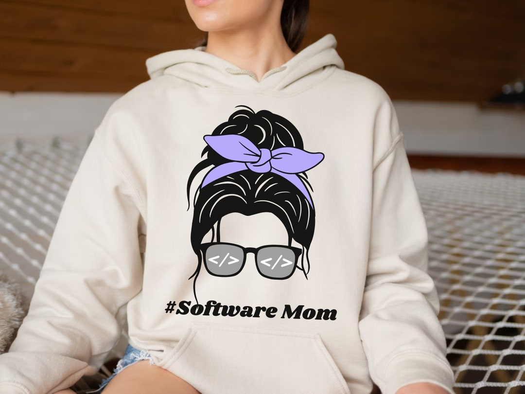 Programmer Hoodie, Messy Bun software Mom, Computer Science Hoodie ...