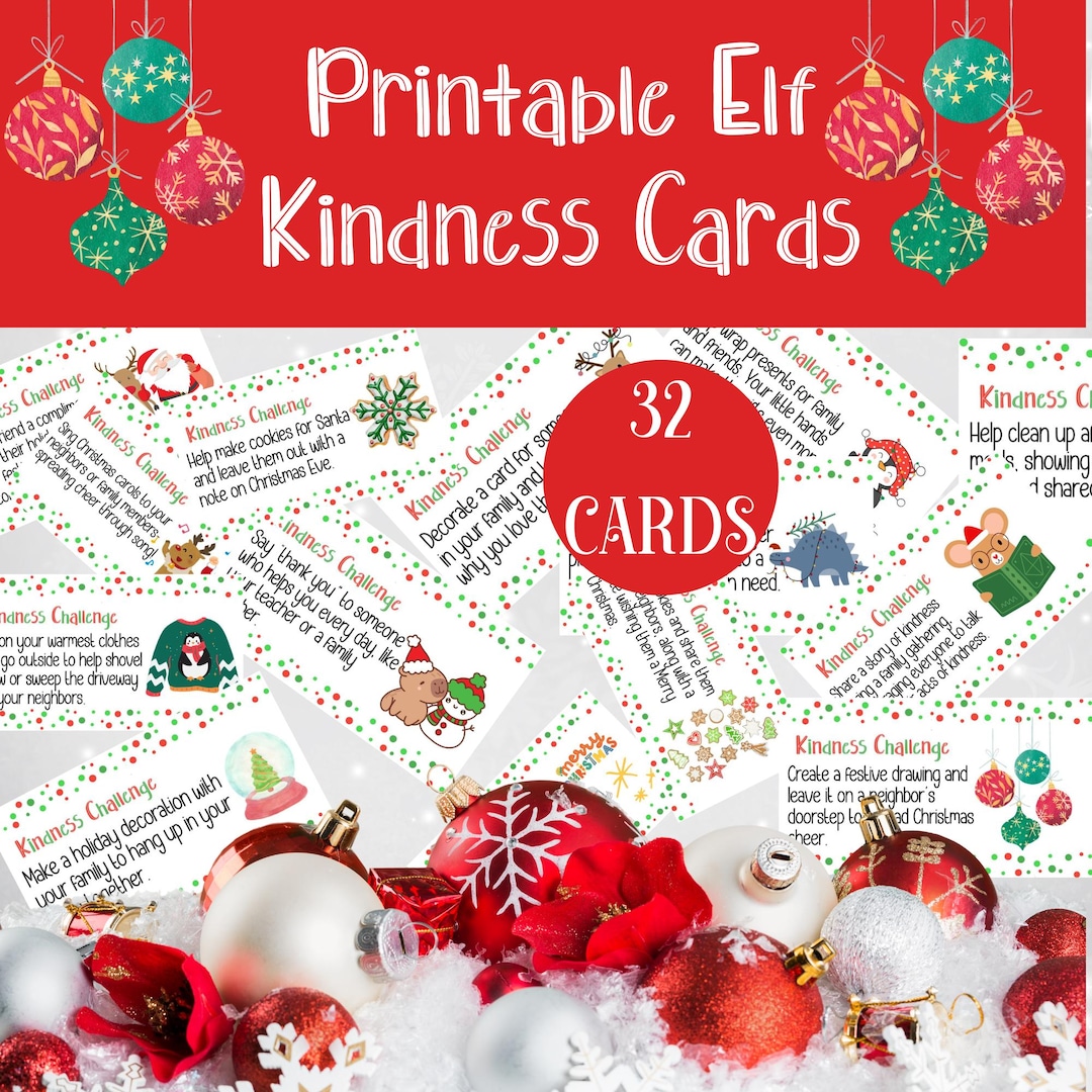 Elf Kindness Challenge Card Christmas Kindness Printable Elf Kit Elf ...