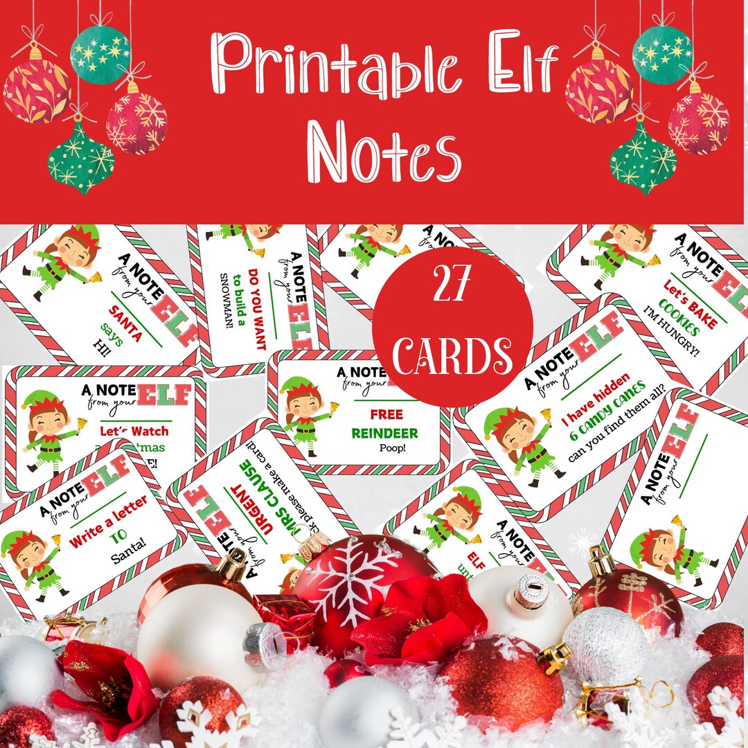 Elf Note Card Christmas Note Printable Elf Note Kit Elf Message Elf ...