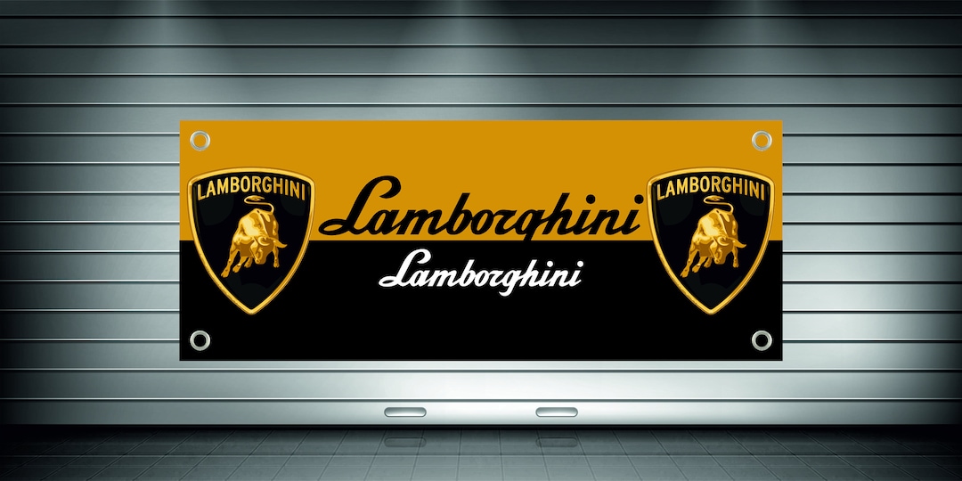 Lamborghini Logo Banner Vinyl, Garage Sign,office or Showroom, Flag ...