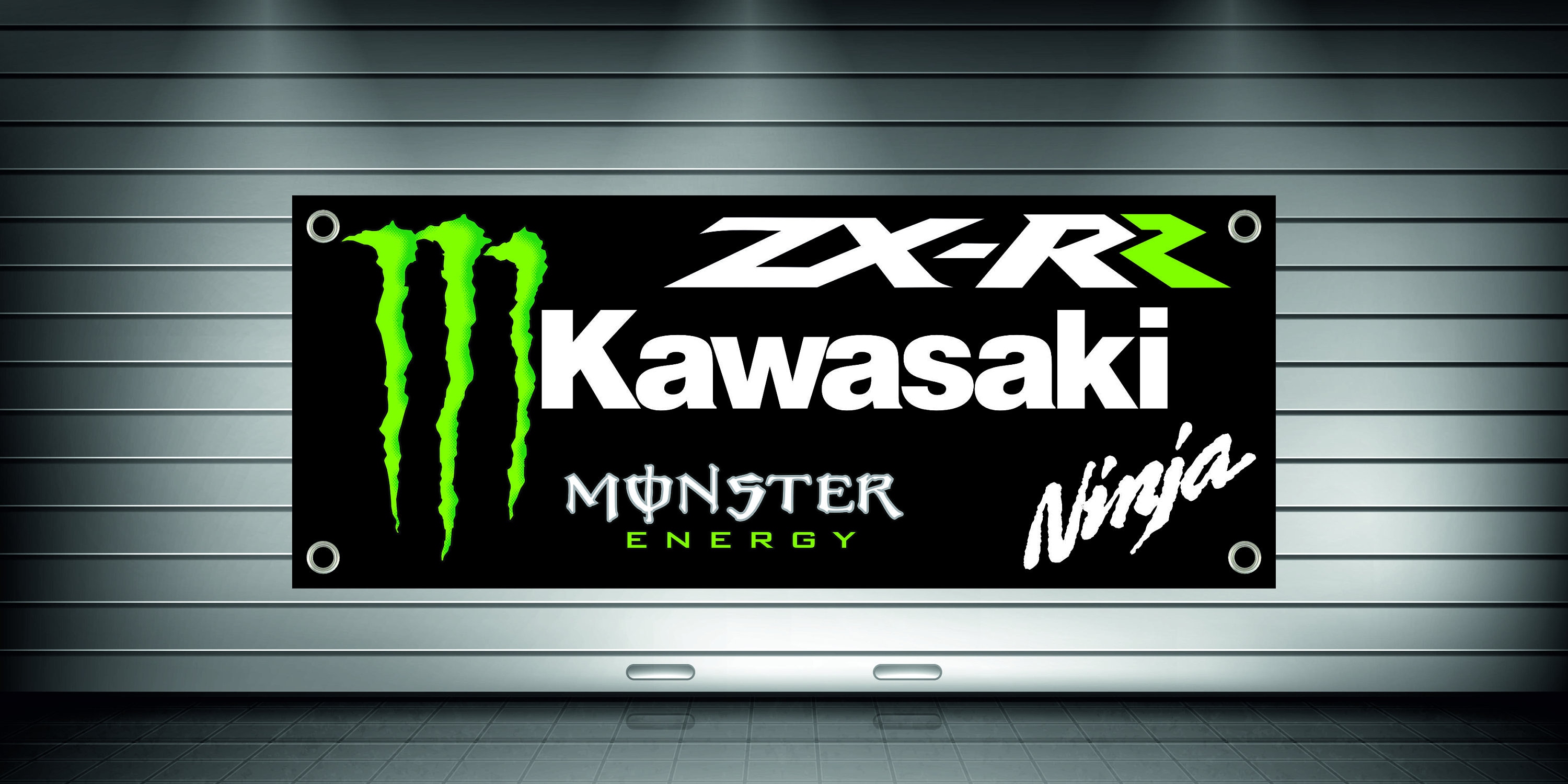 Kawasaki Logo Banner Vinyl, Garagenschild, Büro oder Ausstellungsraum ...