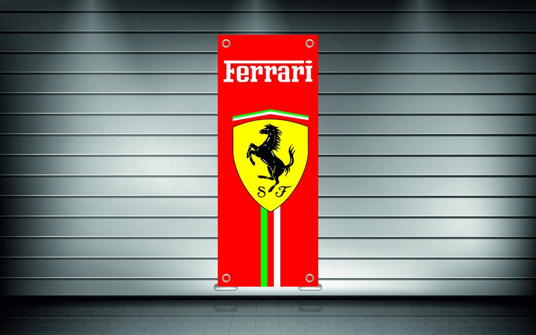 Ferrari Logo Banner Vinyl, Garage Sign,office or Showroom, Flag, Racing ...