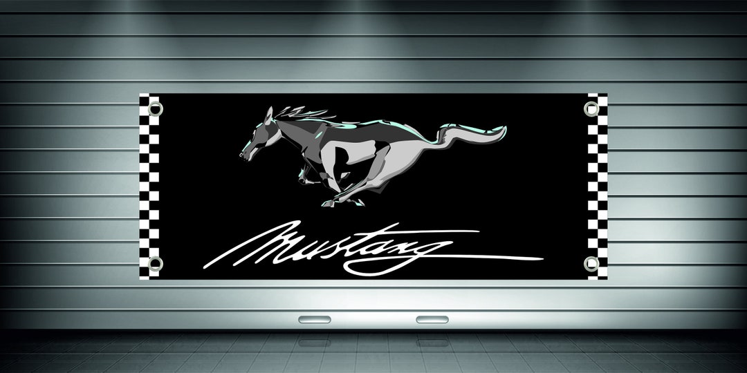 Ford Mustang Logo Banner Vinyl, Garage Sign,office or Showroom, Flag ...