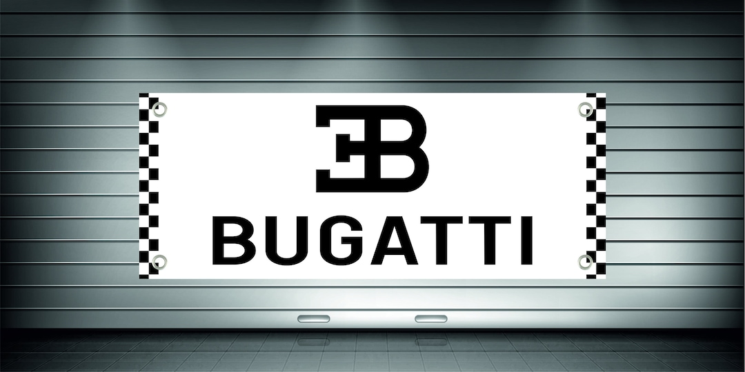 Bugatti Logo Banner Vinyl, Garage Sign,office or Showroom, Flag, Racing ...
