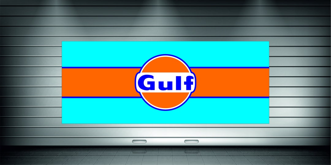 Gulf Logo Banner Vinyl, Garage Sign,office or Showroom, Flag, Racing ...