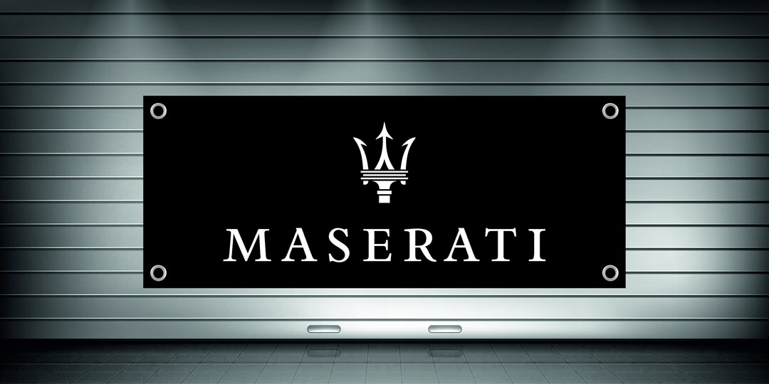 Maserati Logo Banner Vinyl, Garage Sign,office or Showroom, Flag ...