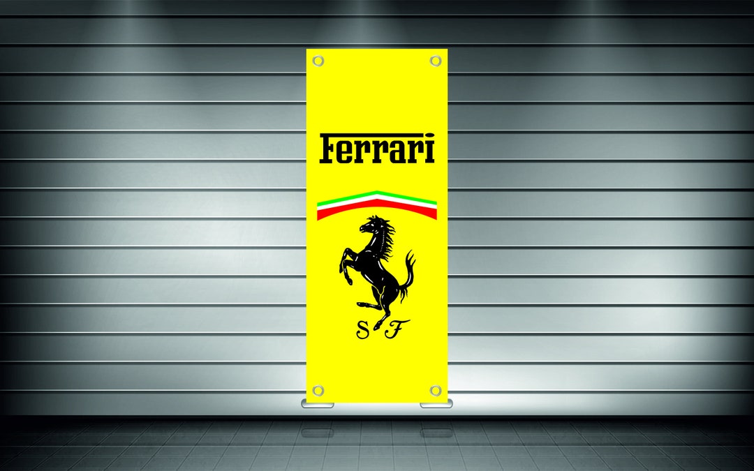 Ferrari Logo Banner Vinyl, Garage Sign,office or Showroom, Flag, Racing ...