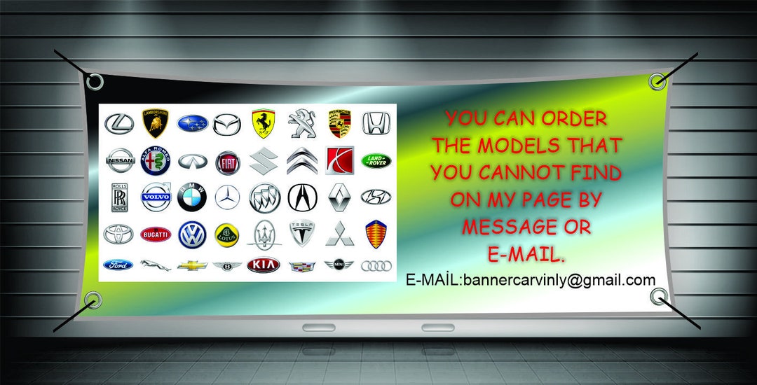 Custom Car Logo Banner Vinyl, Garage Sign,office or Showroom, Flag ...