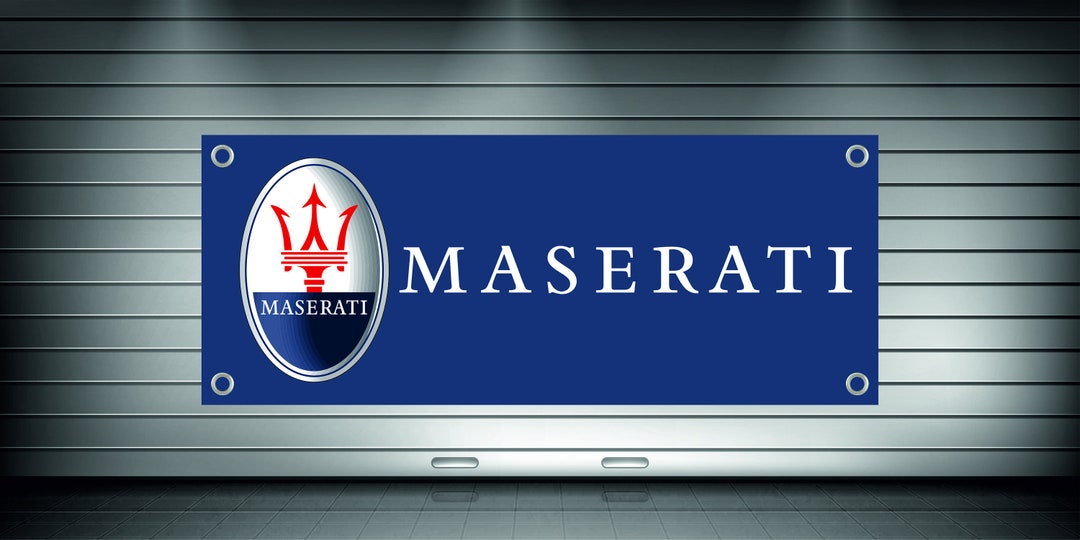 Maserati Logo Banner Vinyl, Garage Sign,office or Showroom, Flag ...