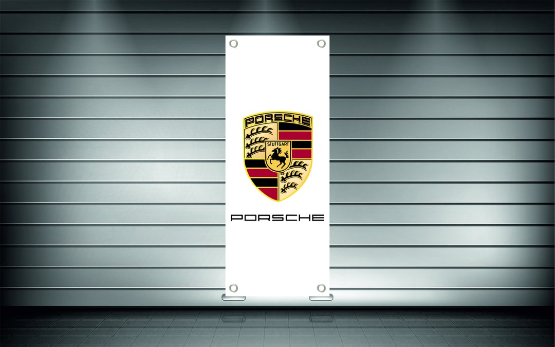 Porsche Logo Banner Vinyl, Garage Sign,office or Showroom, Flag, Racing ...