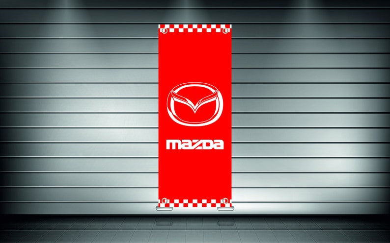 Mazda Logo Banner Vinyl, Garage Sign,office or Showroom, Flag, Racing ...