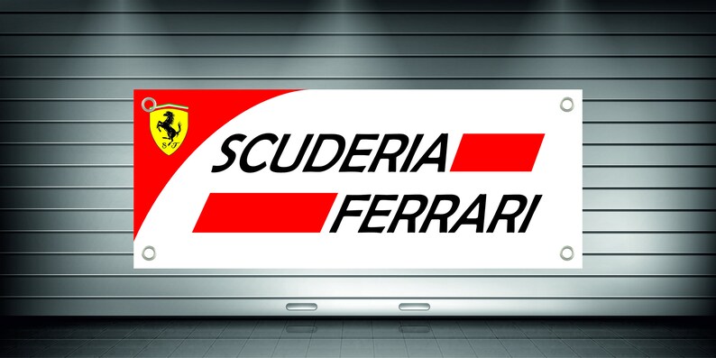 Ferrari Logo Banner Vinyl, Garage Sign,office or Showroom, Flag, Racing ...
