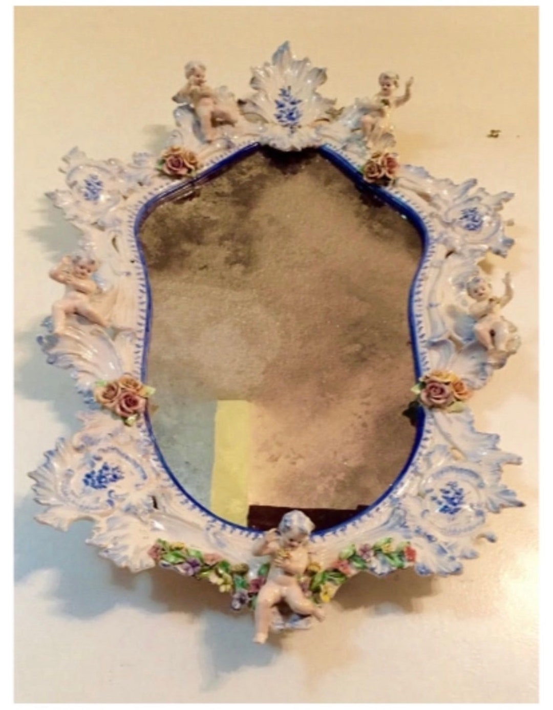 18th Century Dresden Meissen Porcelain Mirror Tin Glazed Germany Late ...