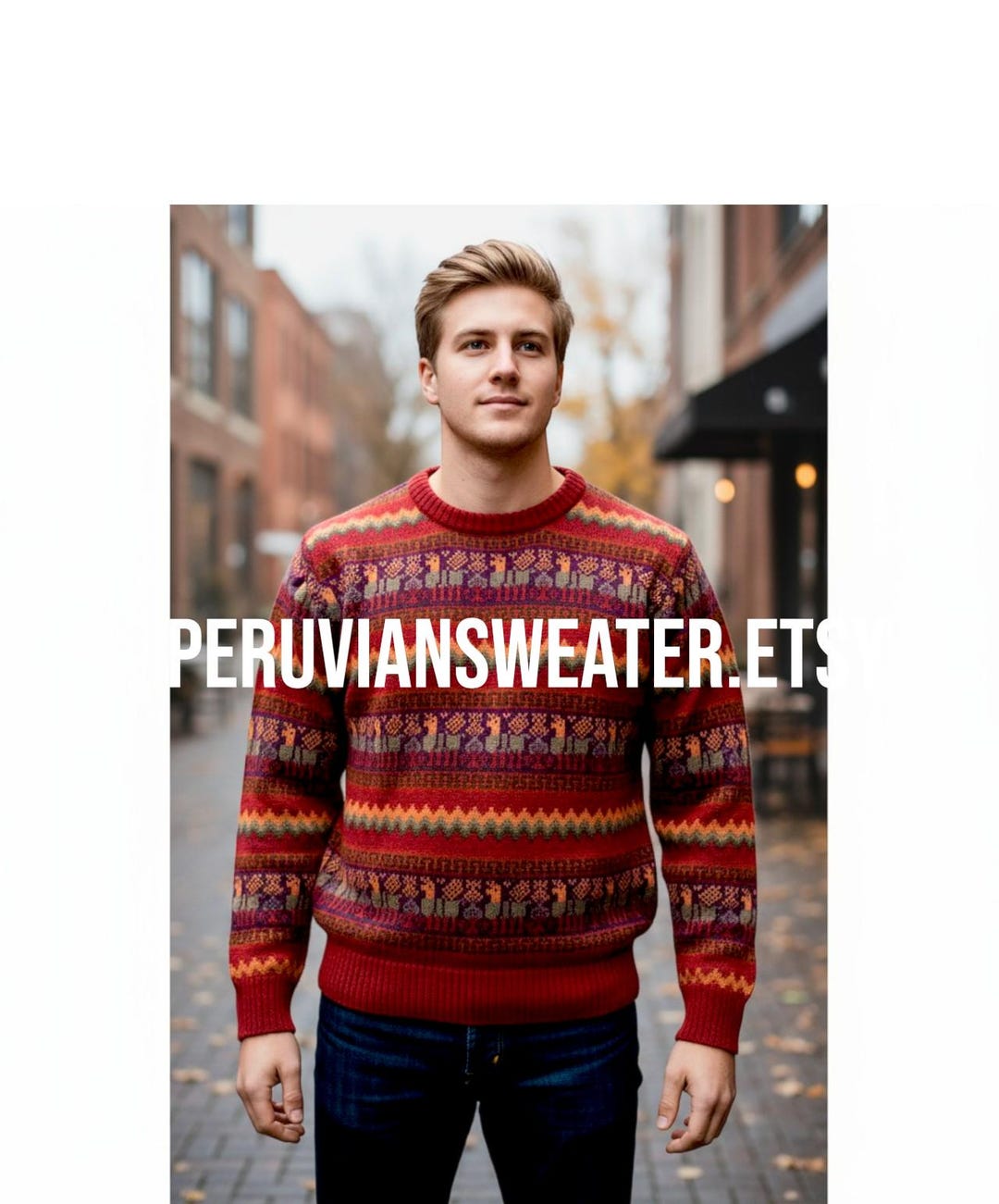 Fair Isle Alpaca Sweater: Plum Peruvian Wool Pullover (L) - Etsy
