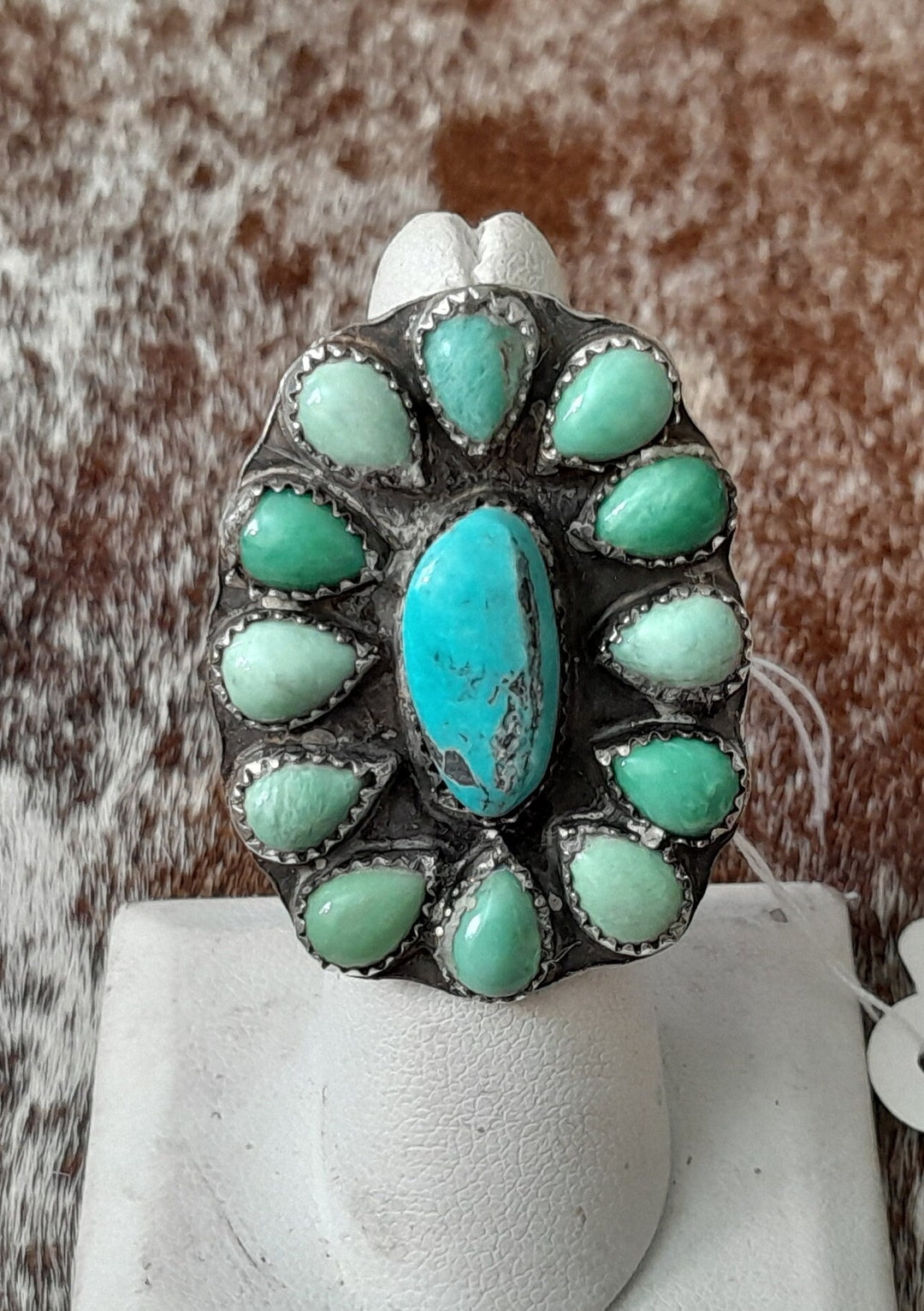 Genuine Turquoise & Lucin Variscite Ring - Size 6 US - Etsy