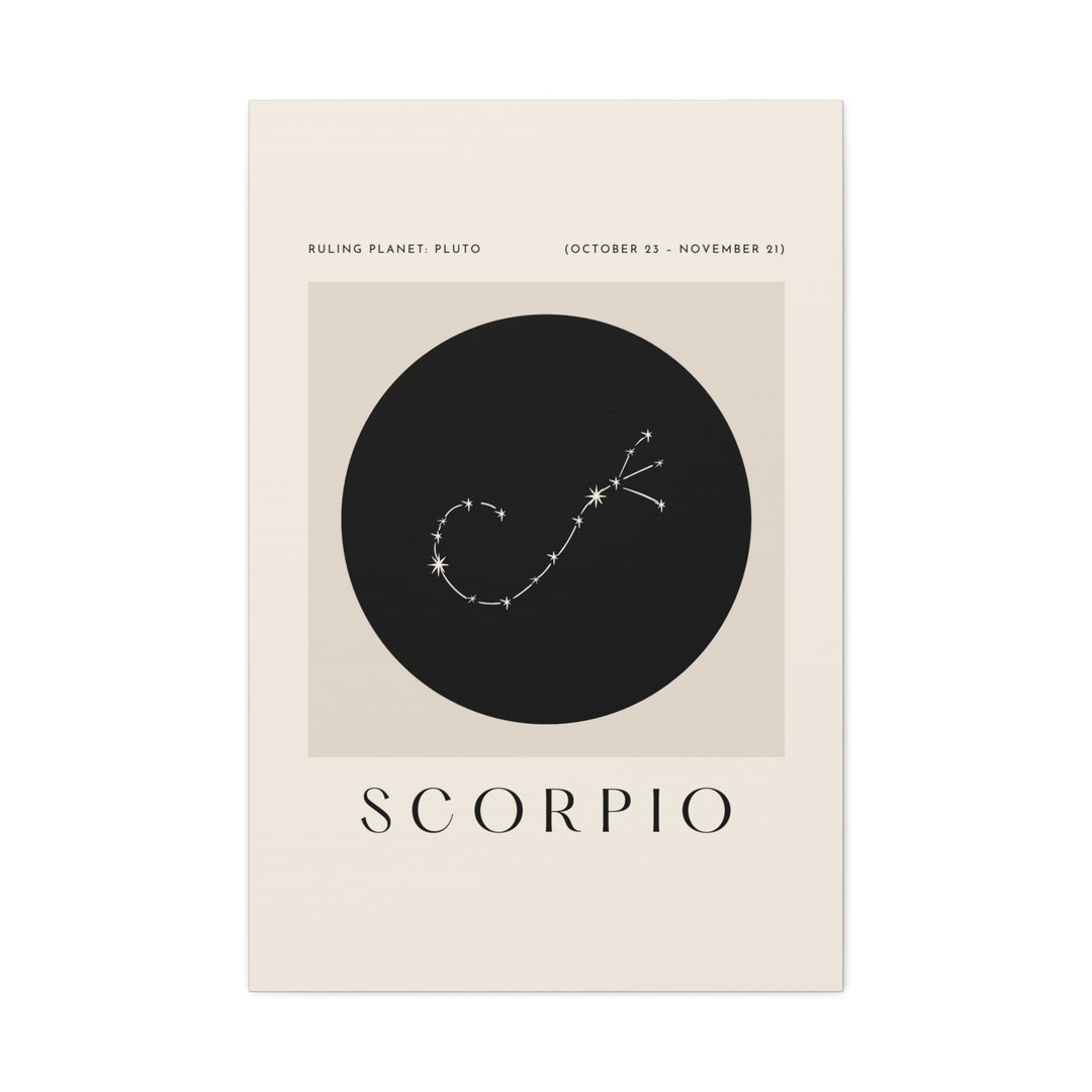 Scorpio Constellation Aesthetic Canvas Print - Minimalist Astrology ...