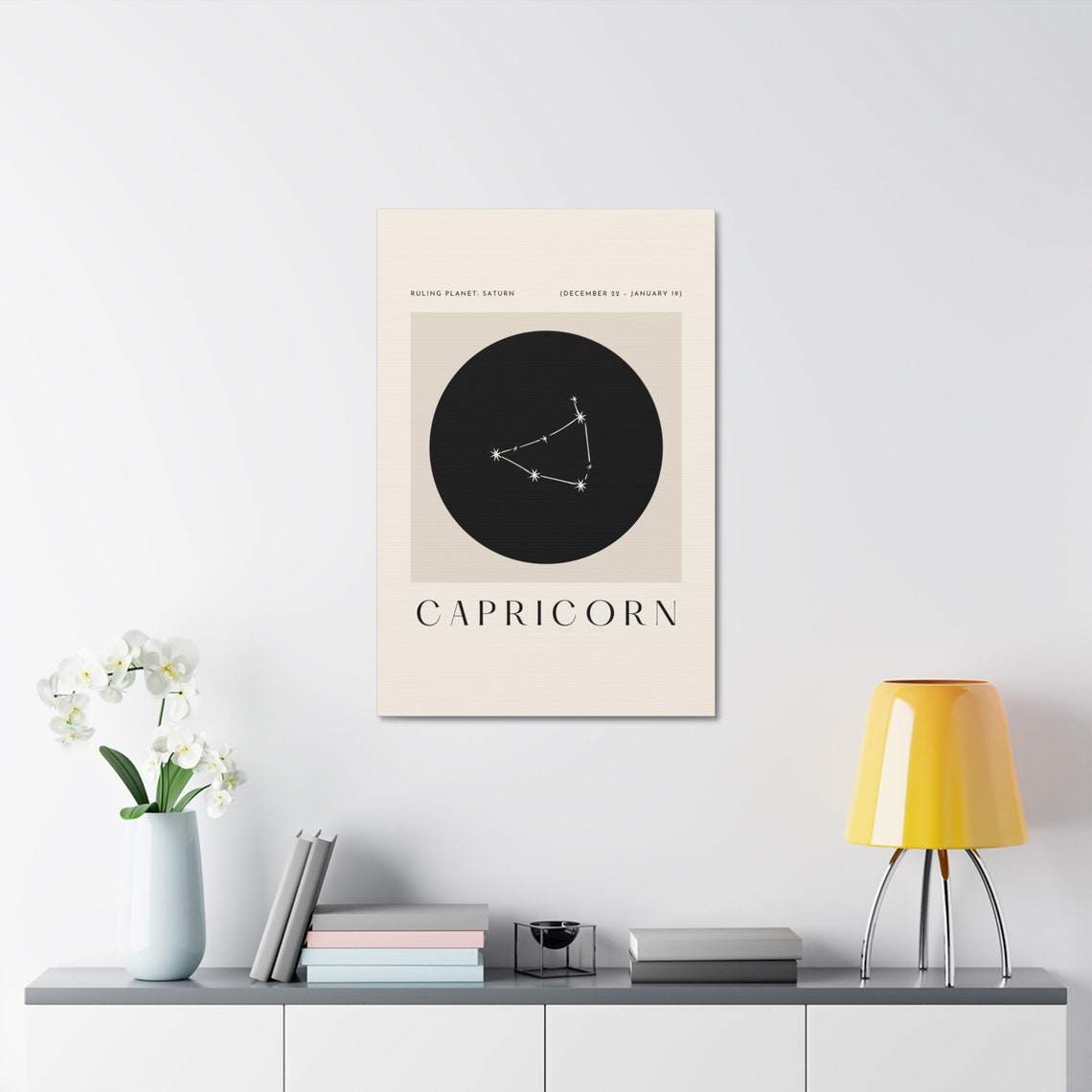 Capricorn Constellation Aesthetic Canvas Print Minimalist Astrology ...