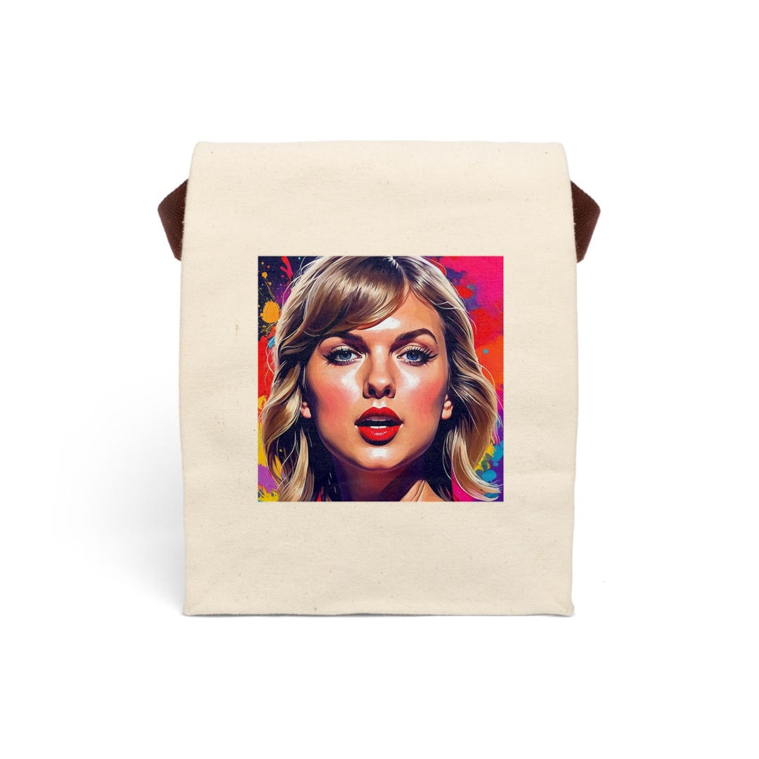 Taylor Swift Roll-top Lunch Bag Stylish Cotton Canvas Tote With Strap ...