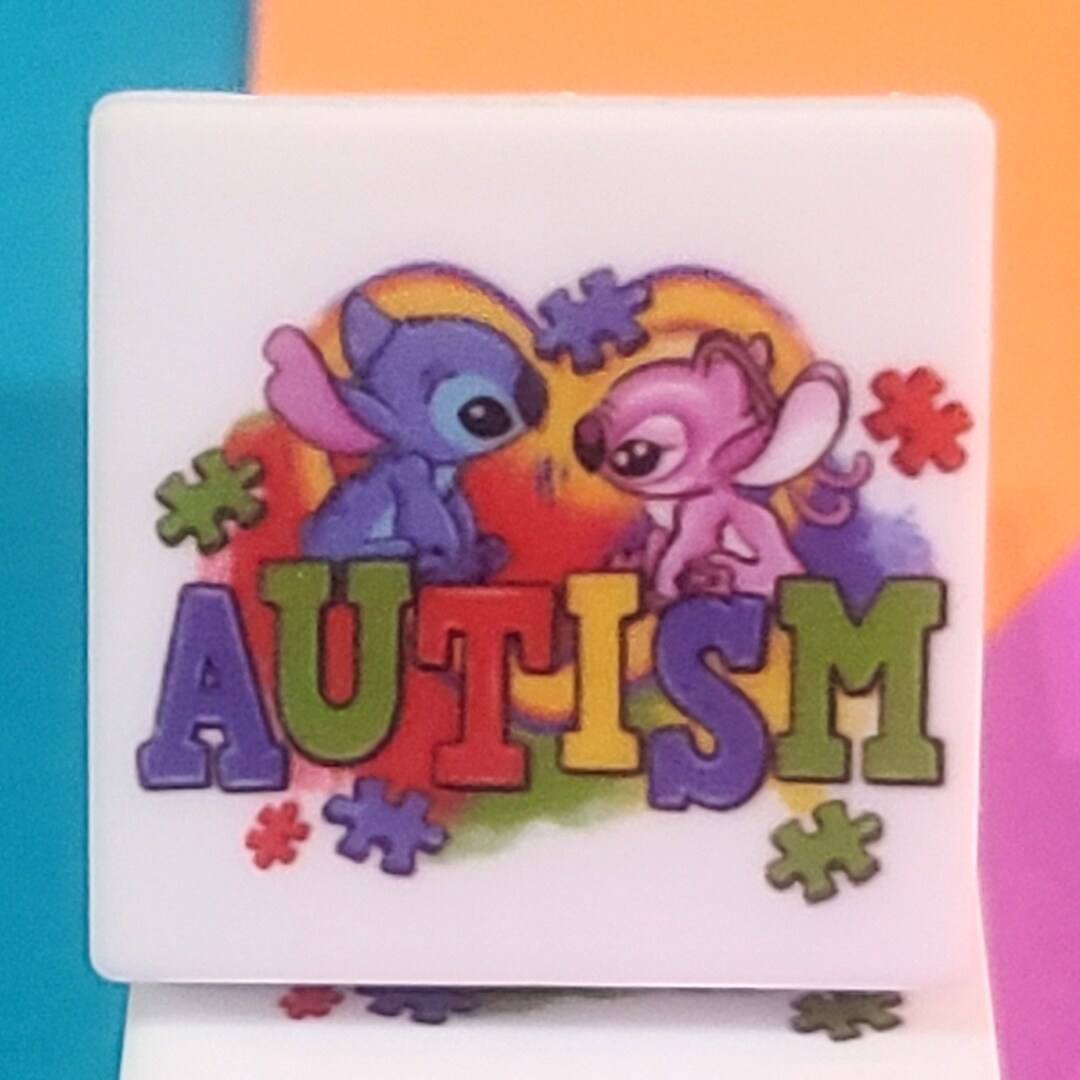 Colorful Stitch and Angel Autism Silicone Focal Bead - Etsy