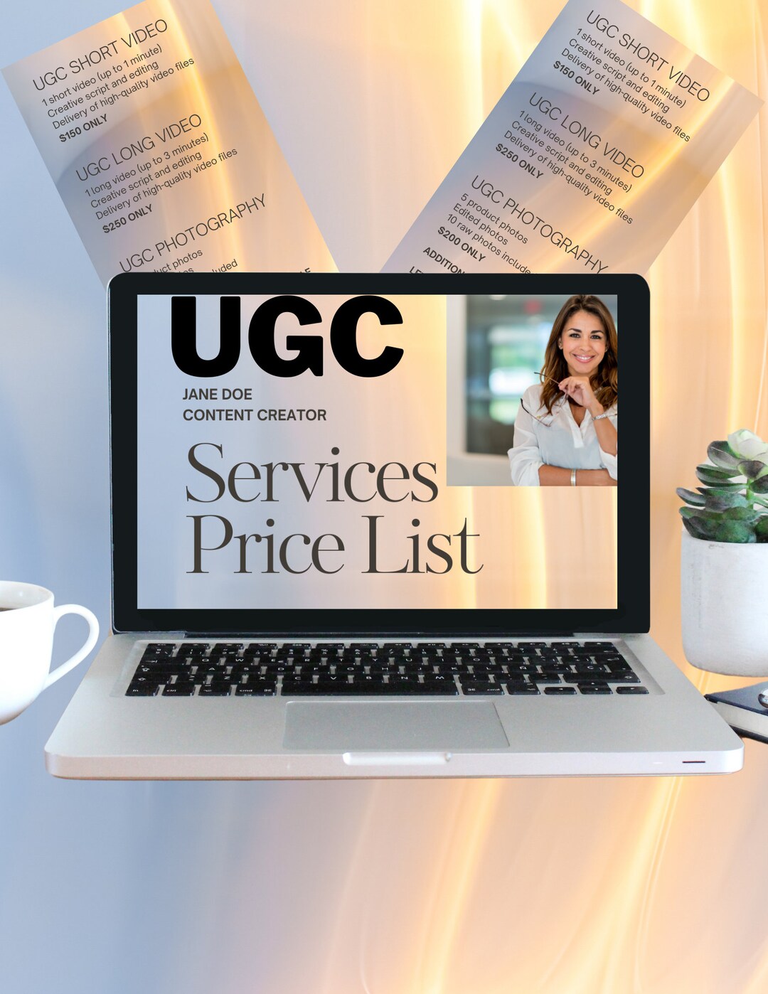 Canva UGC Service Price List Template, Canva UGC Website Template, UGC ...