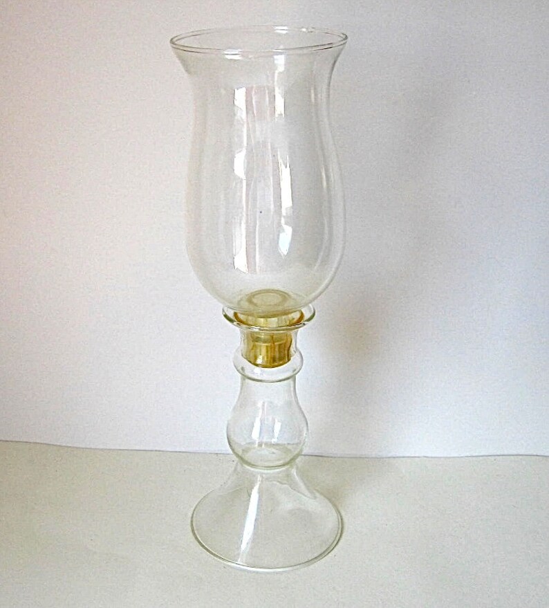 Pyrex Corning Uncandle Plantation Candlestick12 Inches Tall Clear Glass ...