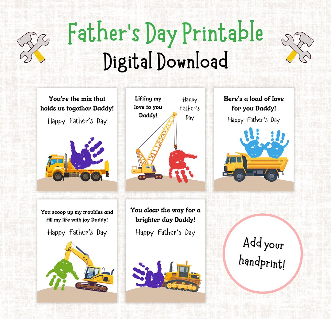 Fathers Day Handprint Craft Bundle Printable Fathers Day Craft ...