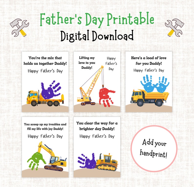 Fathers Day Handprint Craft Bundle Printable Fathers Day Craft ...