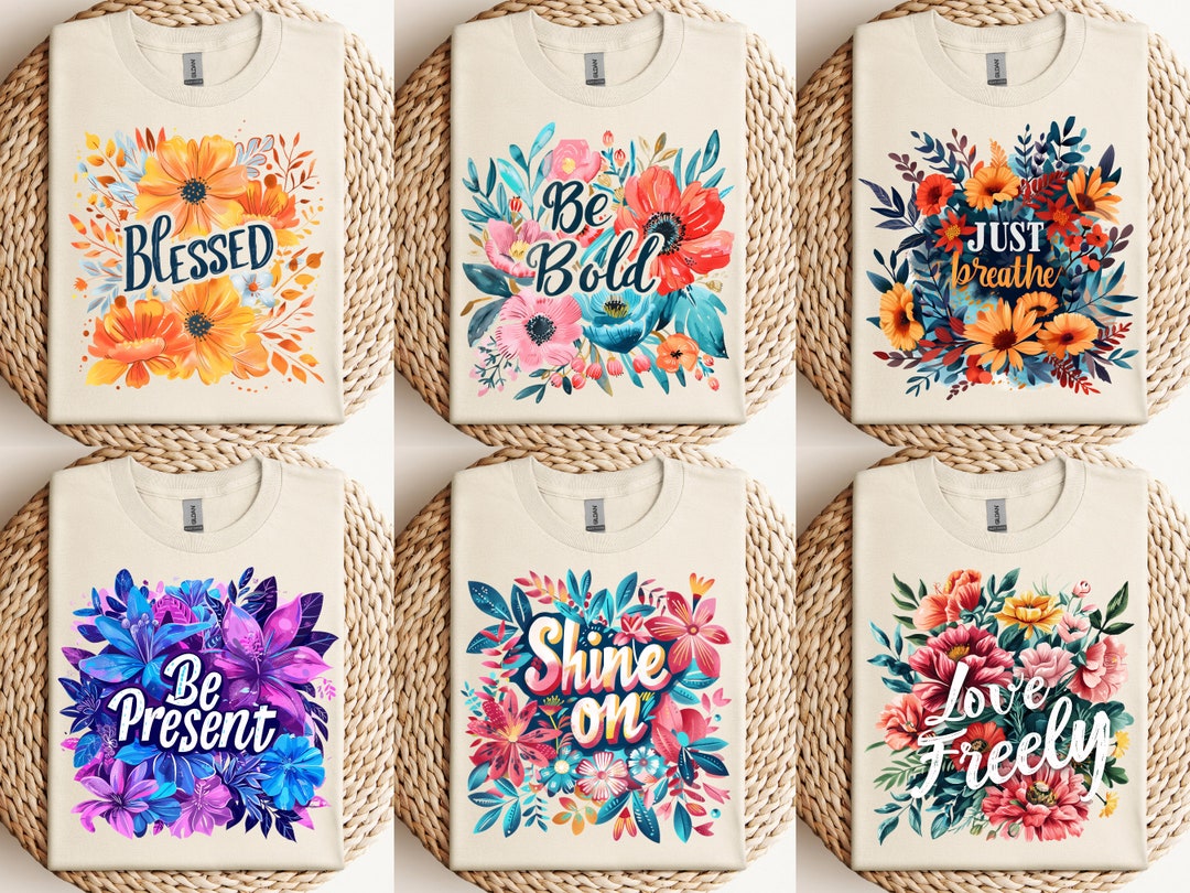 12 Boho Motivational PNG Bundle Positive Affirmations Shirt Kindness ...