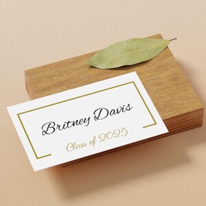 5 Editable Graduation Name Card Template Bundle Printable Class 2025 ...
