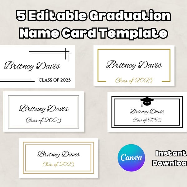 Graduation Name Cards - Etsy