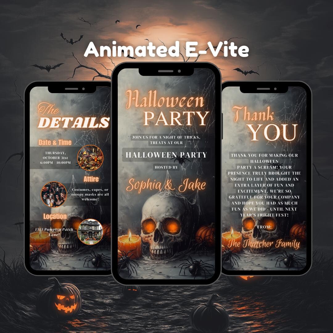 Editable Halloween Party Invitation Template Digital Party Invitation ...