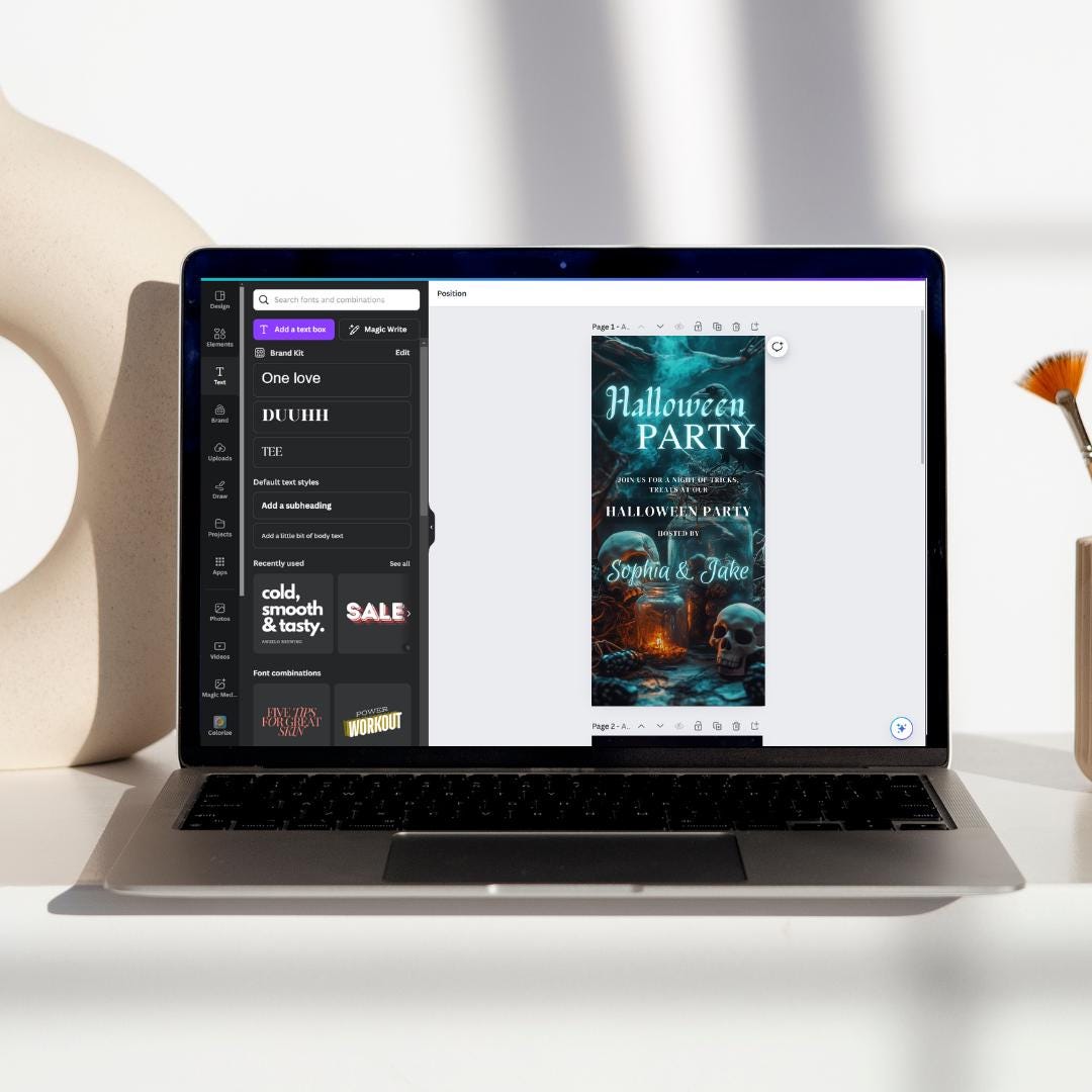 Editable Digital Halloween Party Invitation Customizable Halloween ...