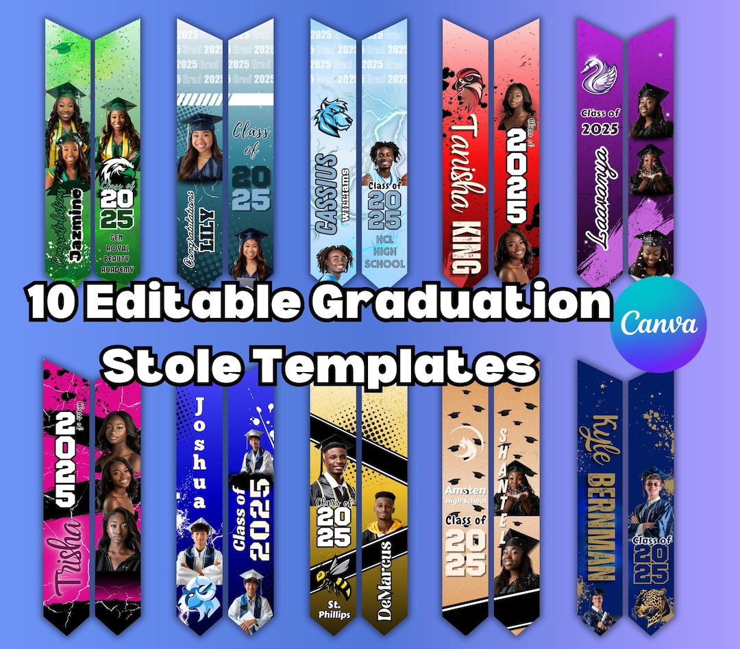 10 Graduation Stole Template Design Bundle for Graduation Stole ...