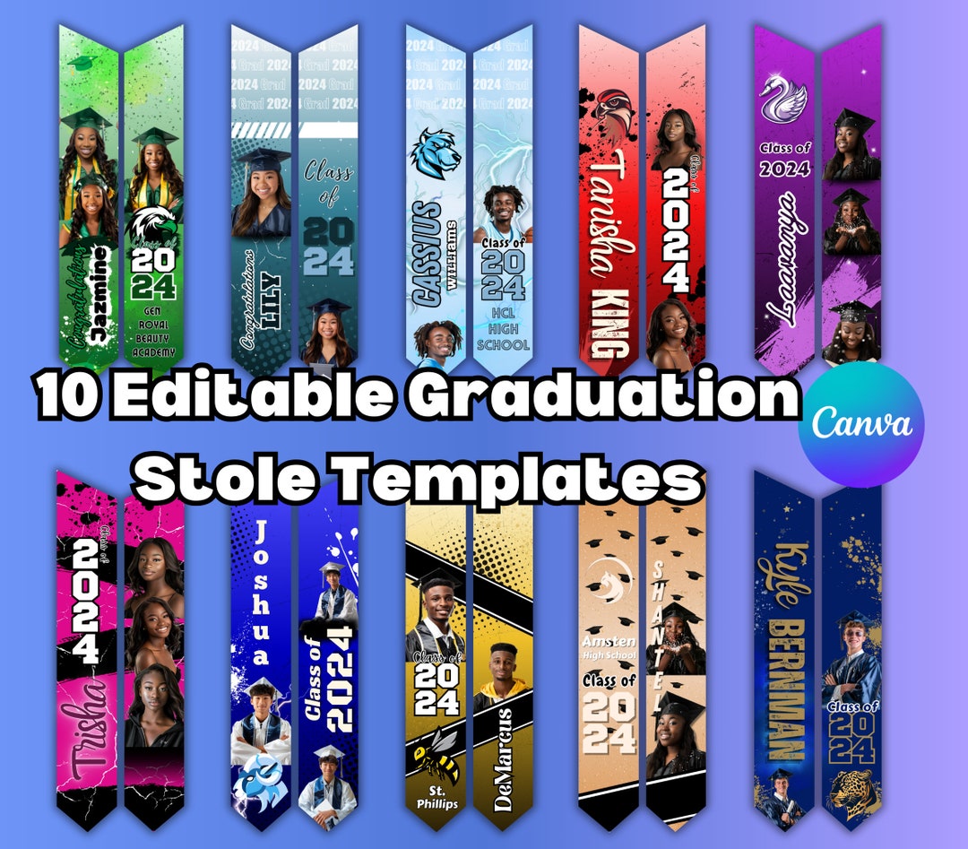 10 Graduation Stole Template Design Bundle for Graduation Stole ...