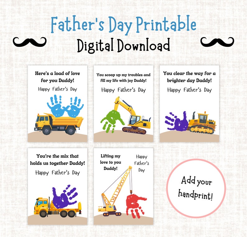Fathers Day Handprint Craft Bundle Printable Fathers Day Craft ...