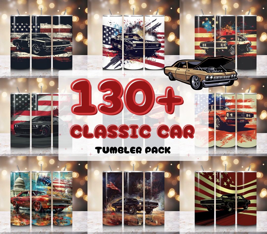 Classic Cars Tumbler Wrap Bundle 20oz Tumbler Muscle Car Sublimation ...