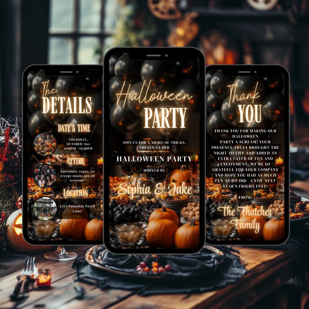 Halloween Cocktail Party Invite Digital Halloween Party Invitation ...