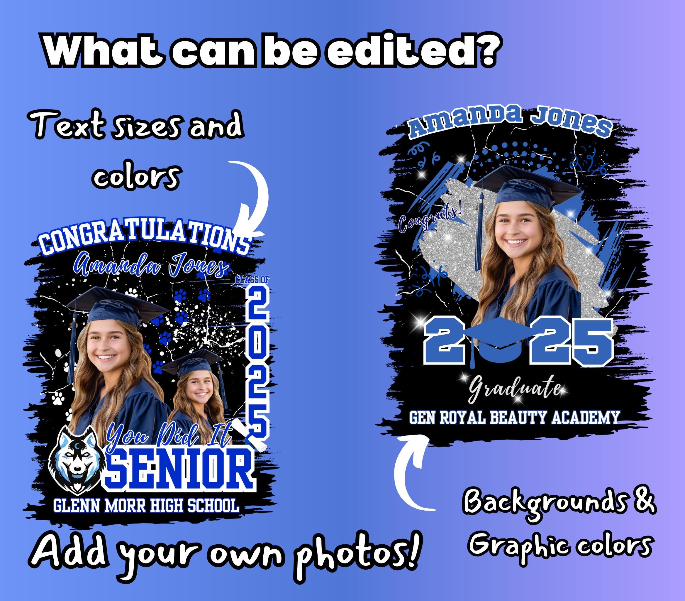 16 Custom Graduation Stole and Shirt Template Design Bundle for ...