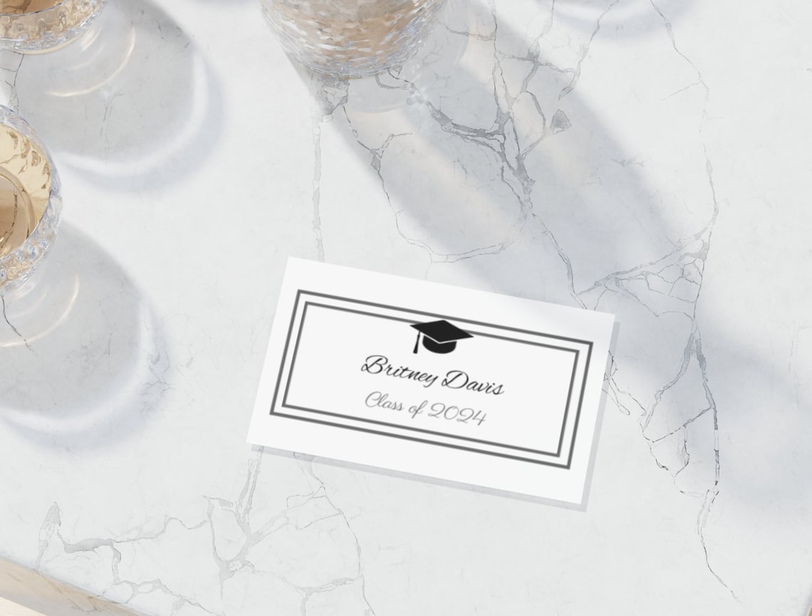 5 Editable Graduation Name Card Canva Template Bundle Printable Class ...