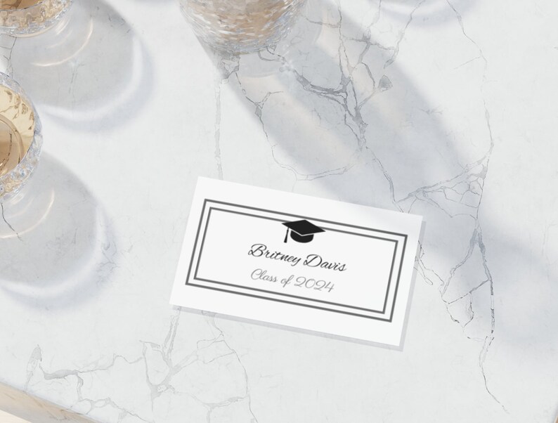 5 Editable Graduation Name Card Canva Template Bundle Printable Class ...