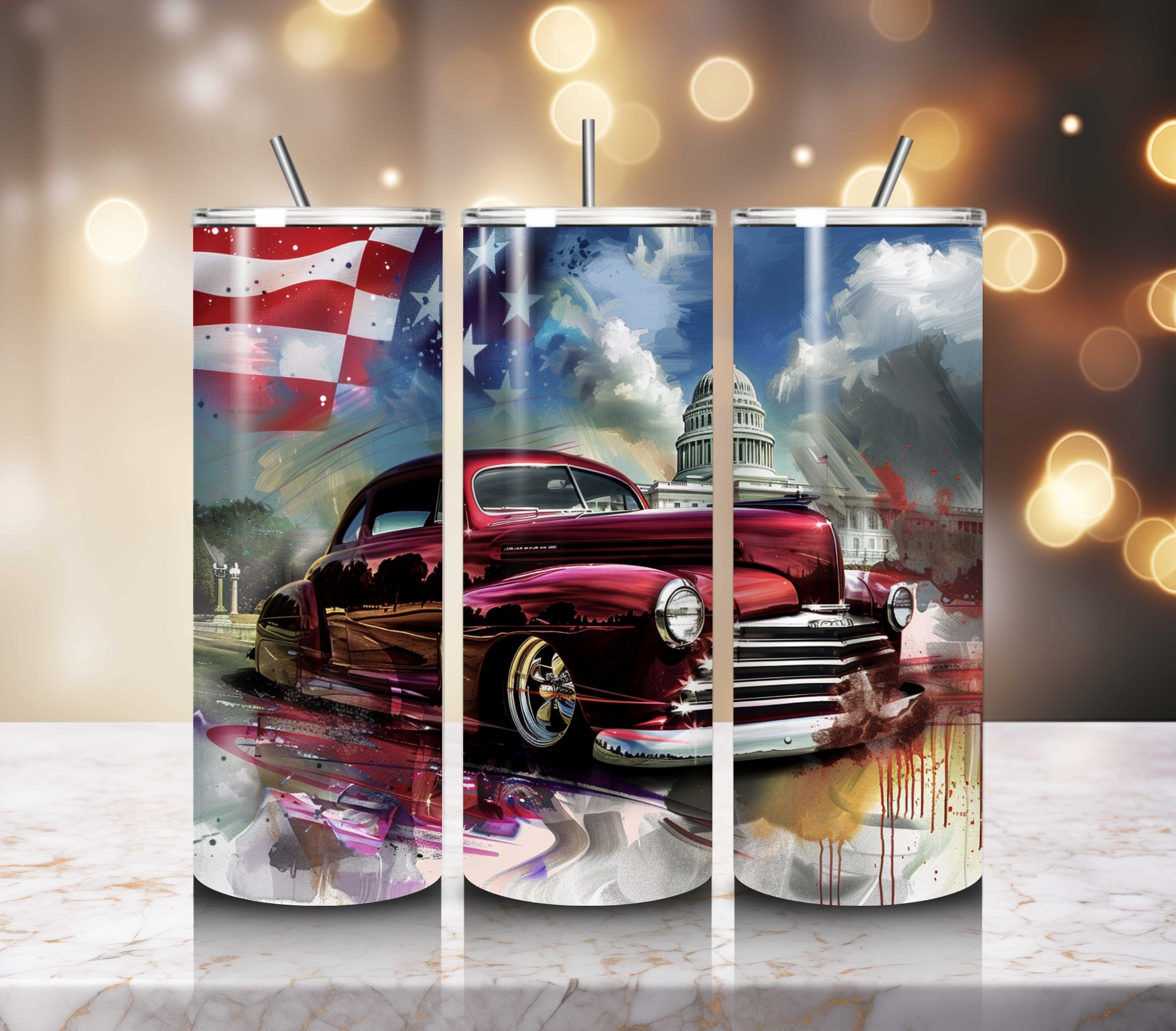Classic Cars Tumbler Wrap Bundle 20oz Tumbler Muscle Car Sublimation ...
