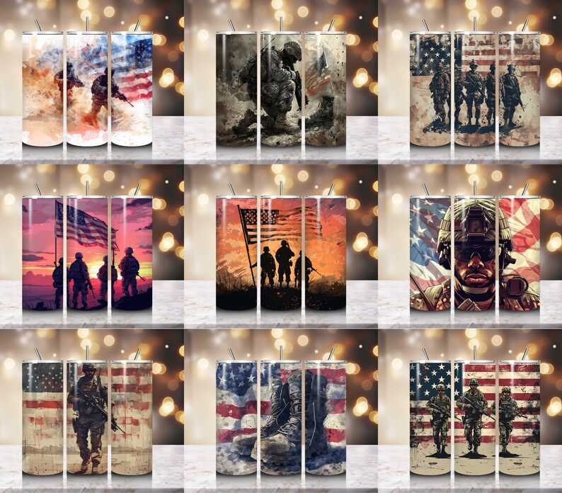180+ Veterans Military Tumbler Wrap Bundle 20oz Tumbler Veteran ...