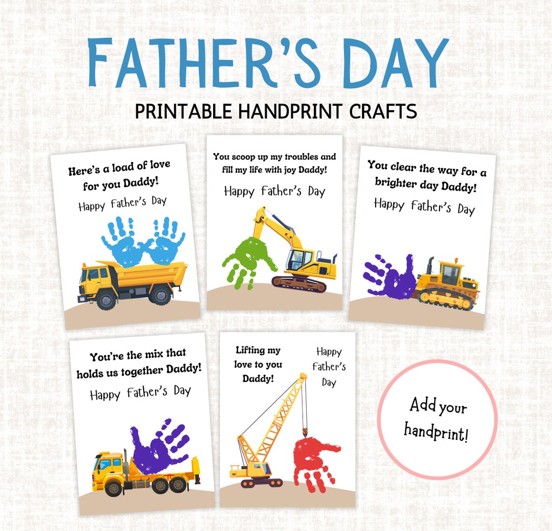 Fathers Day Handprint Craft Bundle Printable Fathers Day Craft ...