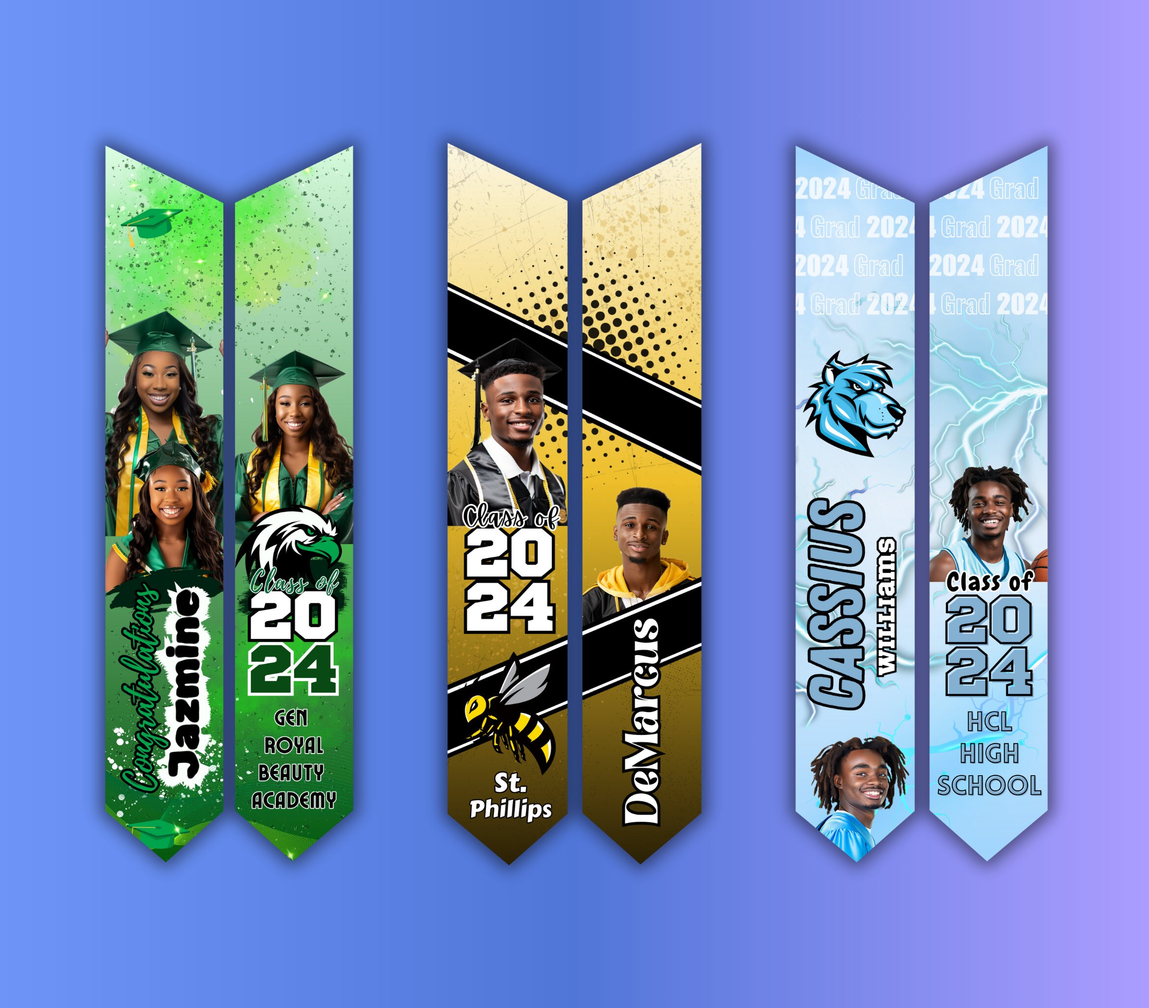 16 Custom Graduation Stole and Shirt Template Design Bundle for ...