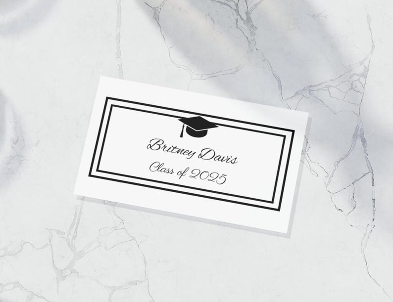 5 Editable Graduation Name Card Template Bundle Printable Class 2025 ...