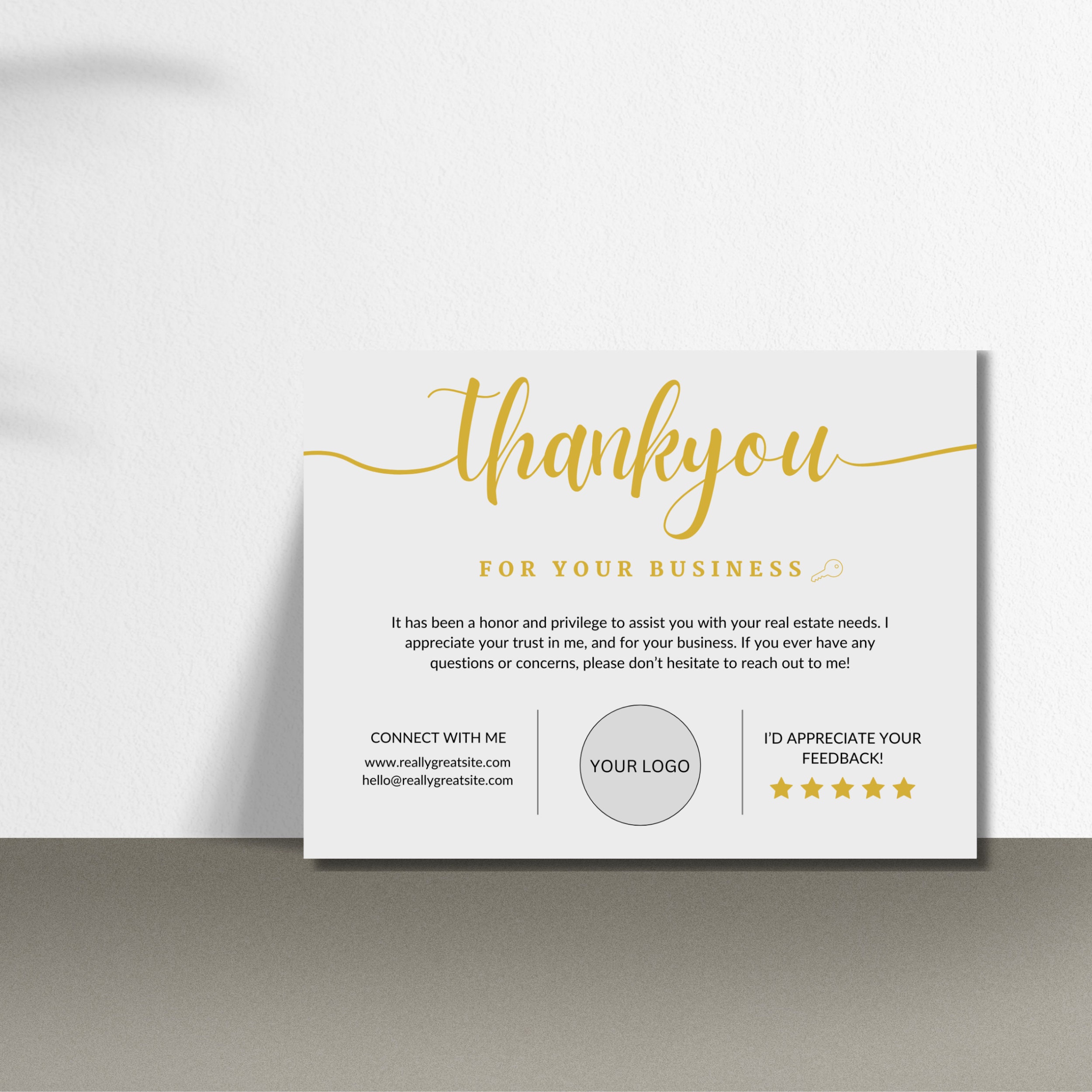 Thank You Card, Real Estate Thank You Card, Small Business Template ...