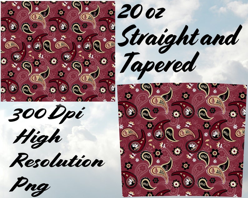 Seminoles FSU Tumbler 20 Oz Skinny Stitch Tumbler Sublimation Designs ...