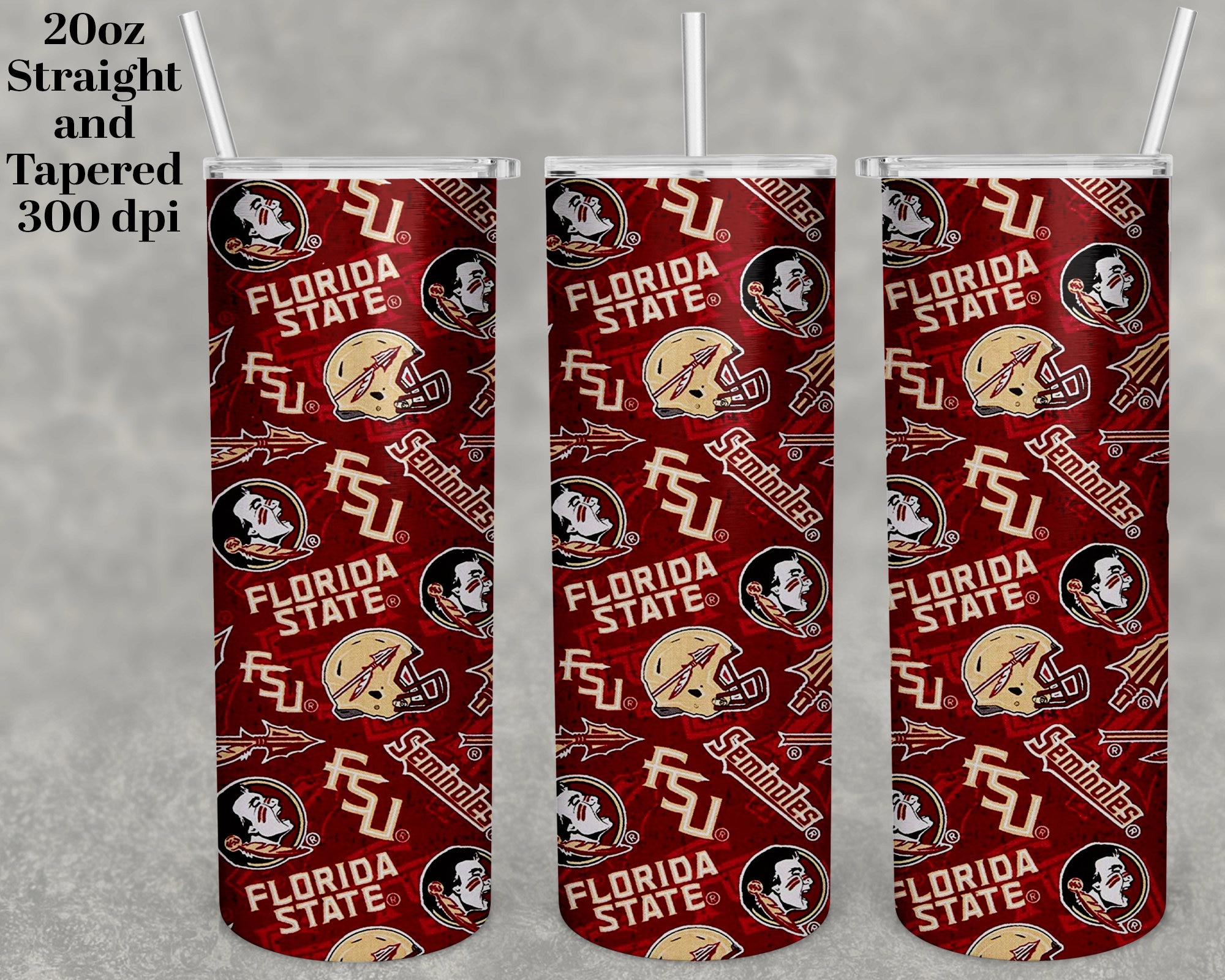 Seminoles FSU Tumbler 20 Oz Skinny Stitch Tumbler Sublimation Designs ...