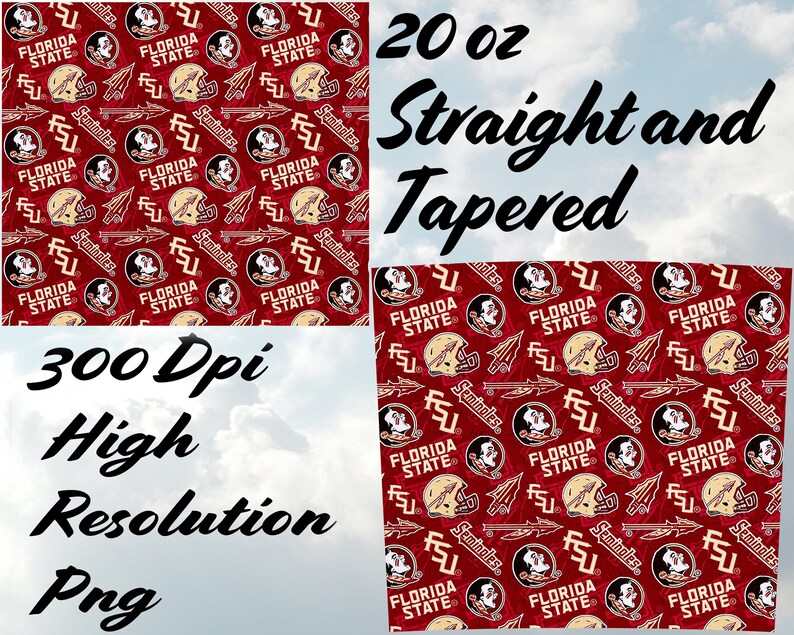 Seminoles FSU Tumbler 20 Oz Skinny Stitch Tumbler Sublimation Designs ...