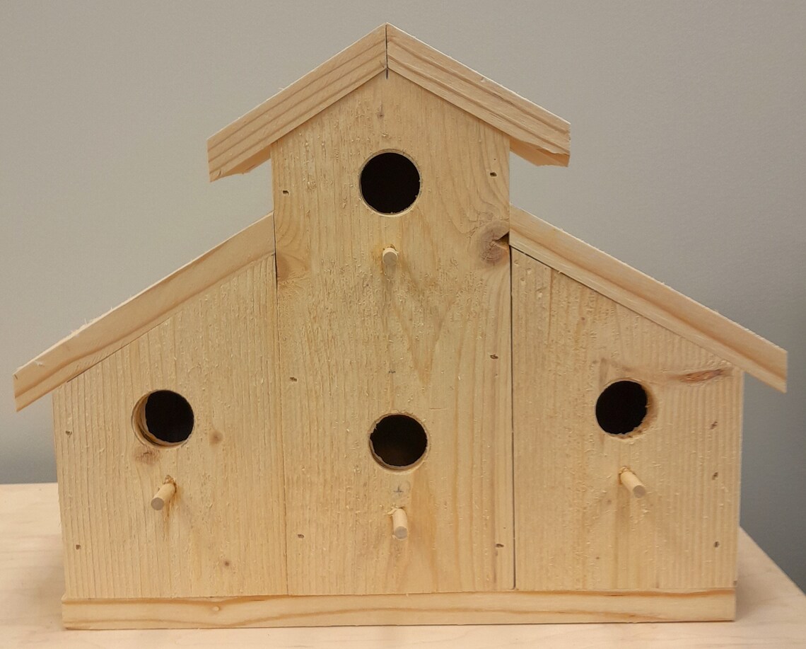 White Pine Bird Barn: Detachable Bottom, Four Holes - Etsy